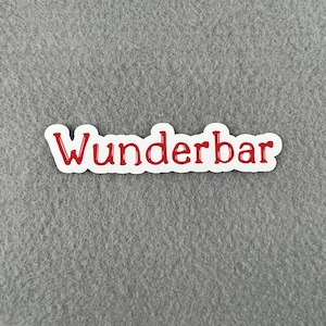 Wunderbar German Die Cut Typography Sticker | Matte Vinyl Wonderful ...
