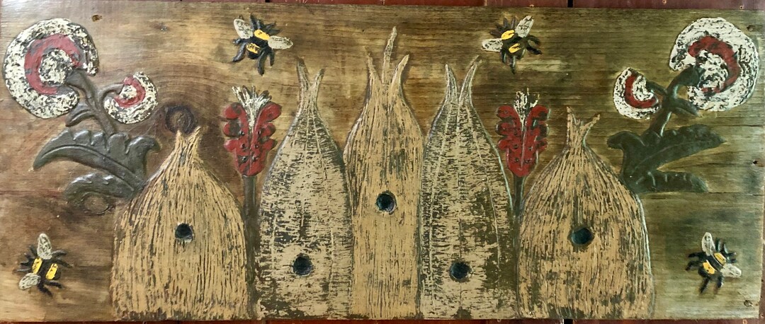 Gorgeous and Large Bees and Bee Skeps Floral - Etsy