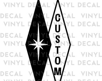 Argyle Diamond CUSTOM Vinyl DECAL Vintage Inspired Retro Mid | Etsy