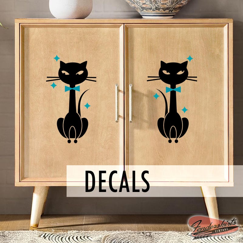 Vintage Cats Wall Decal - Etsy