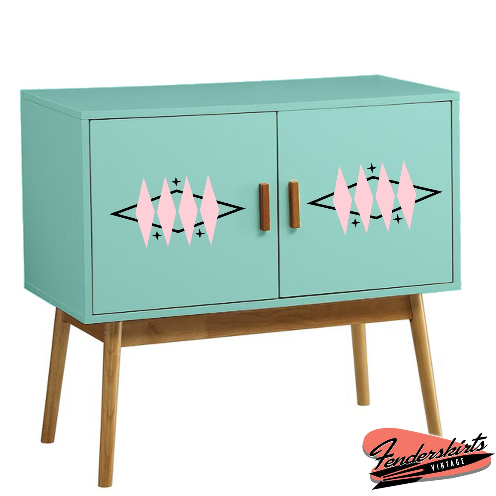 Set of 2 Astro Atomic Two Tone Diamond Starburst Vinyl DECAL | Etsy