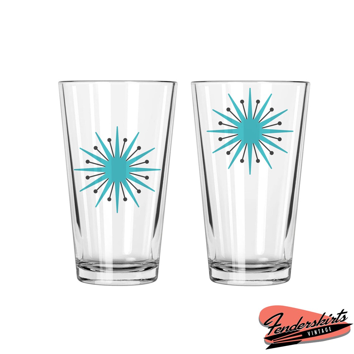 Set of 2 Sun Ray Atomic Two Tone Sunburst Starburst Vinyl - Etsy