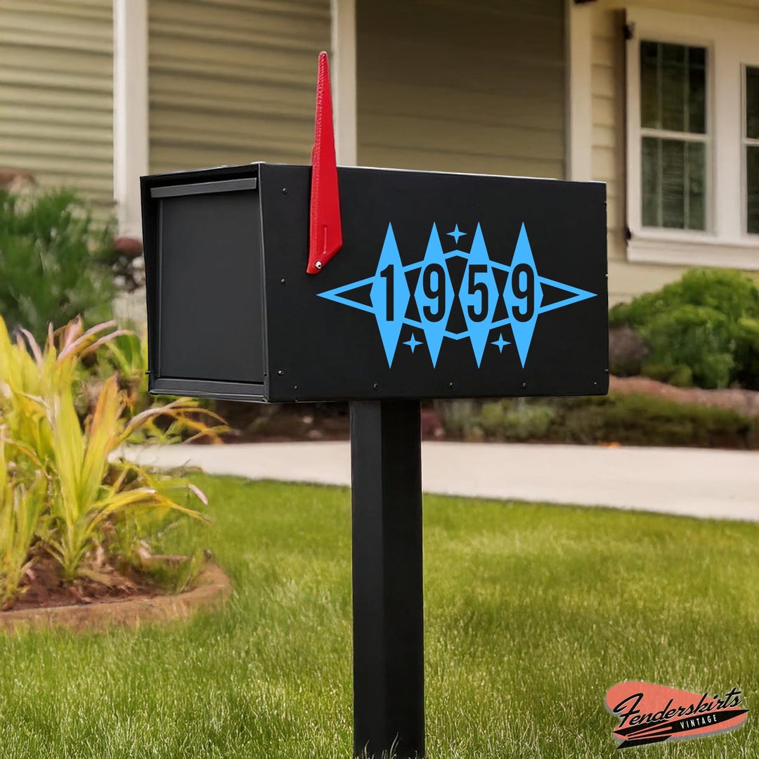 Astro Atomic Diamond DECAL Mailbox Address Numbers Retro Mid Century - Etsy