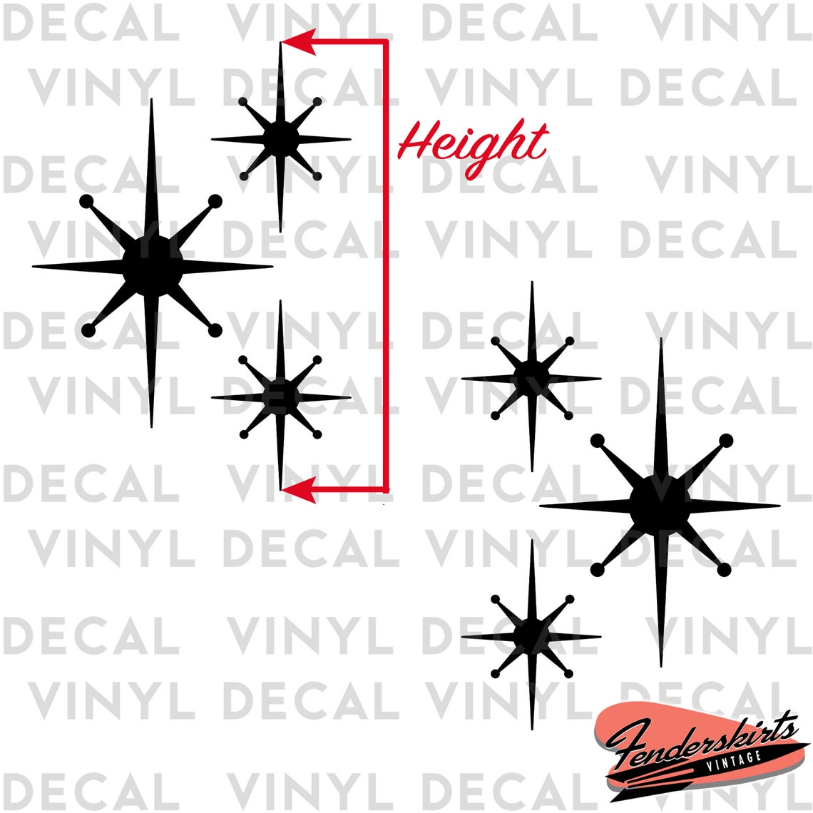 Set of 2 Polaris Atomic Starburst Vinyl DECAL Vintage Inspired - Etsy