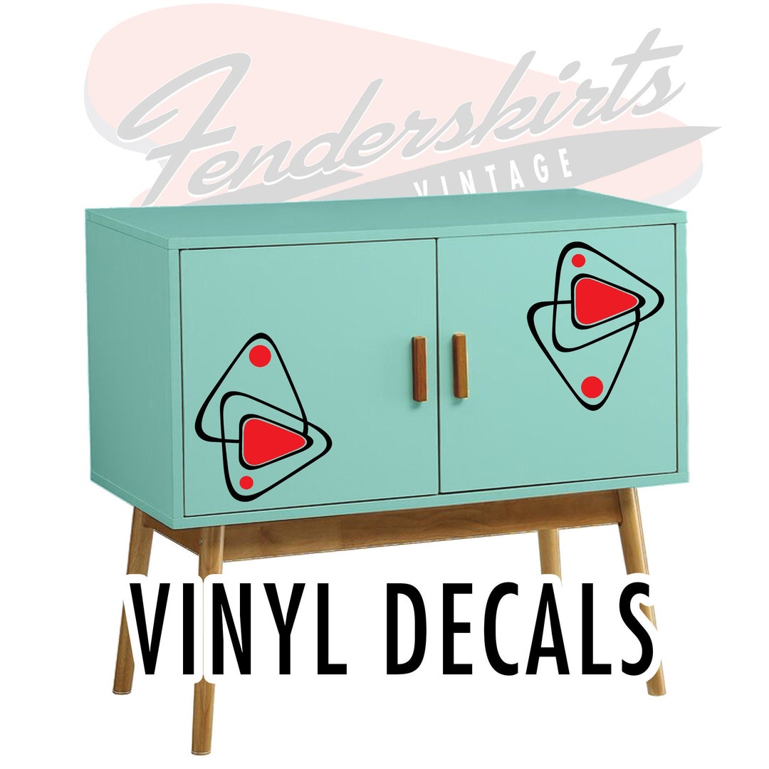 Set of 2 Nebula Mid Century Two Tone Vinyl DECALS Vintage Inspired ...