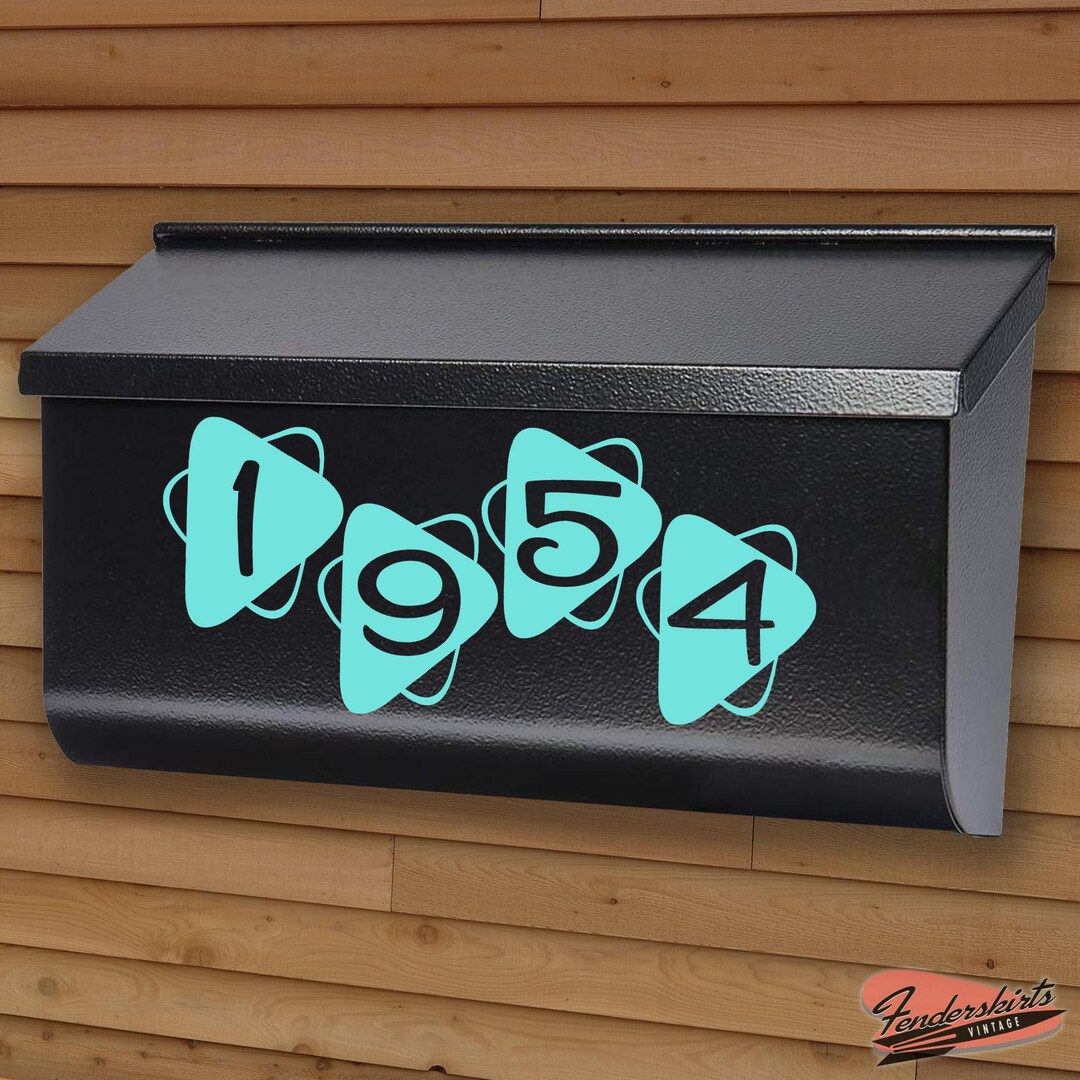 Nebula Retro Atomic Mailbox VINYL DECAL Address Numbers Mid Century - Etsy