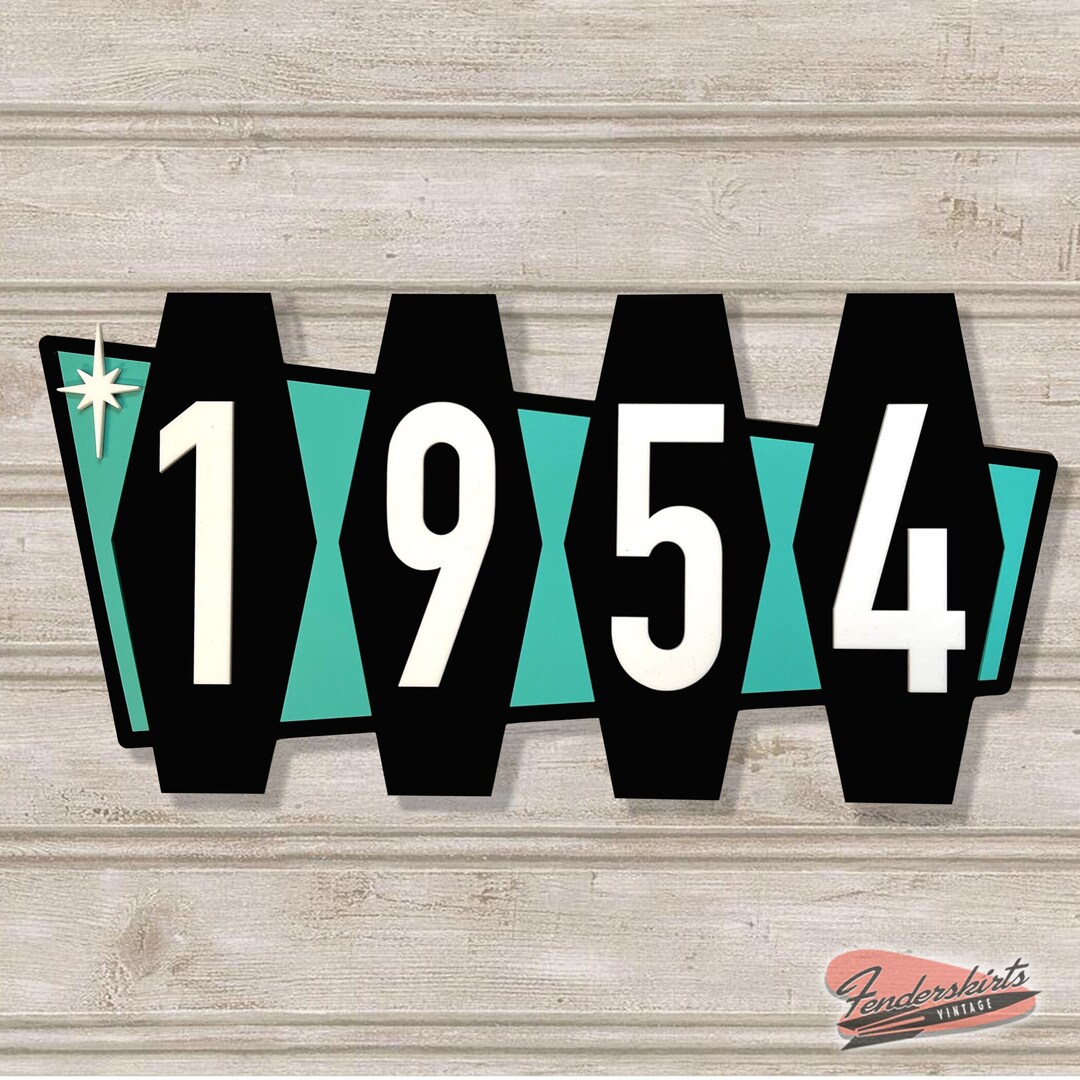 Hex Atomic Acrylic Sign Address Numbers Mid Century House - Etsy