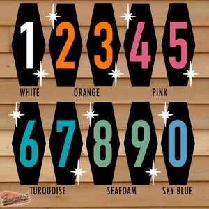 Hex Atomic Starburst Mid Century House Address Numbers - Etsy