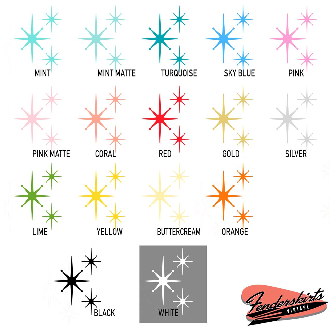 Set of 2 Polaris Atomic Starburst Vinyl DECAL Vintage Inspired | Etsy