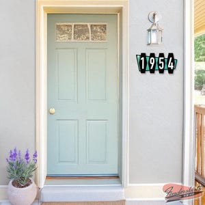 Hex Atomic Acrylic Sign Address Numbers Mid Century House - Etsy