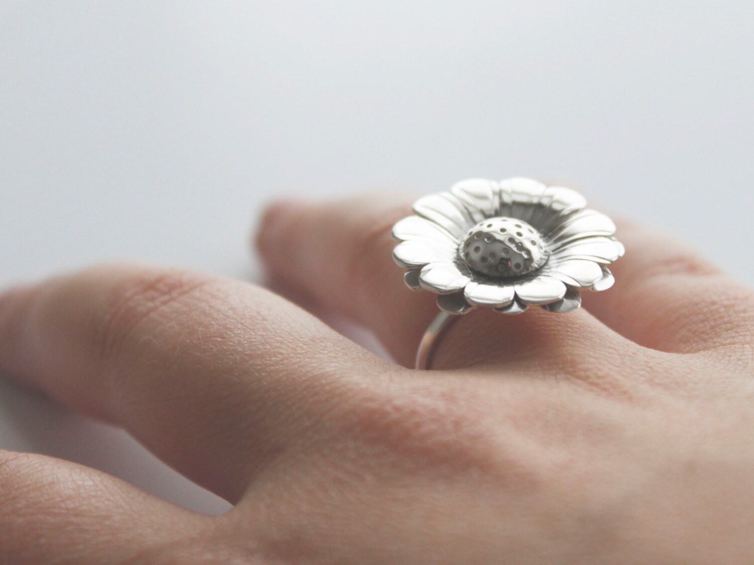 Handmade Silver Daisy Ring. Spring Ring. Flower Silver Ring. - Etsy