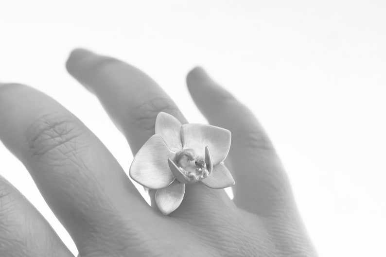 Handmade Silver Orchid Ring. Flower Ring. Silver Ring. - Etsy