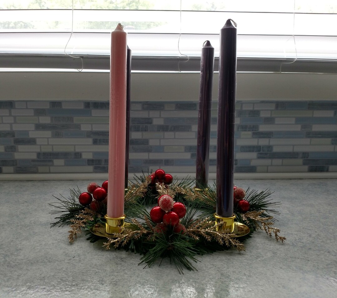 Advent Wreath Candle Holder Christmas Centerpiece 10 - Etsy