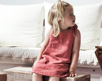 Girls linen dress | Etsy