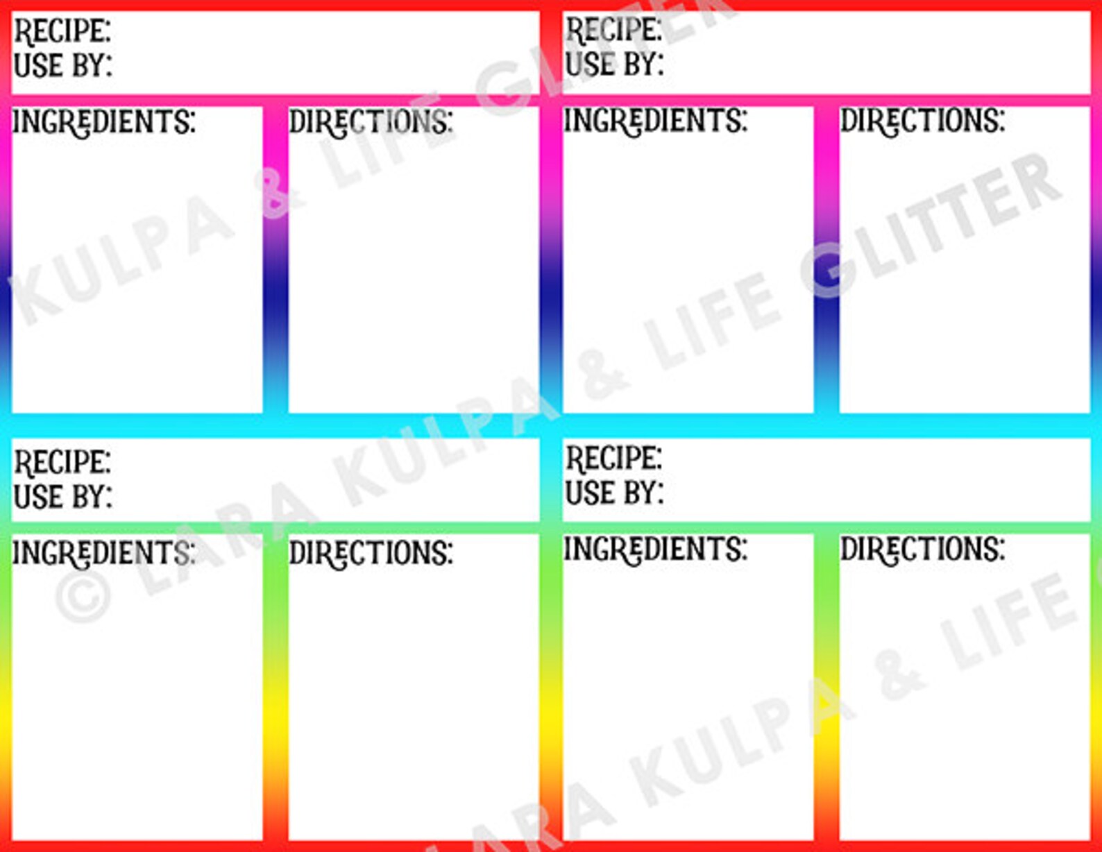 Freezer Bag Labels - Printable Labels - Crockpot Cooking Recipe Label ...