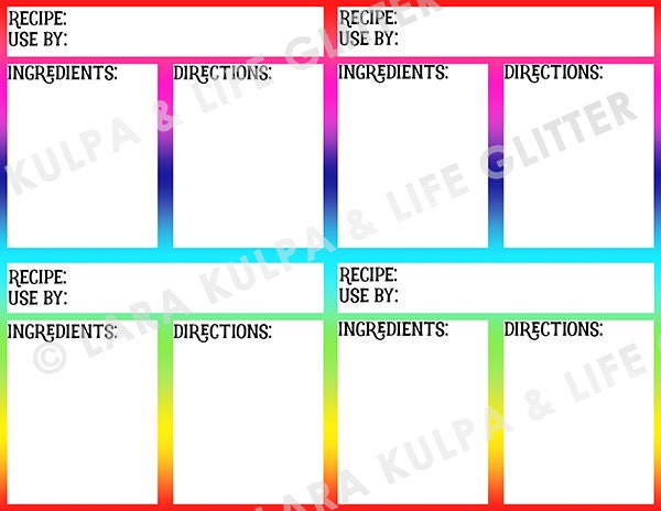 Freezer Bag Labels - Printable Labels - Crockpot Cooking Recipe Label ...