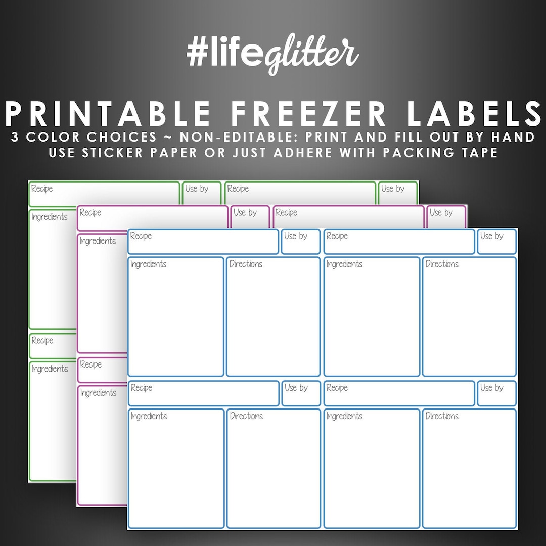 Freezer Bag Labels - Printable Labels - Crockpot Cooking Recipe Cards ...