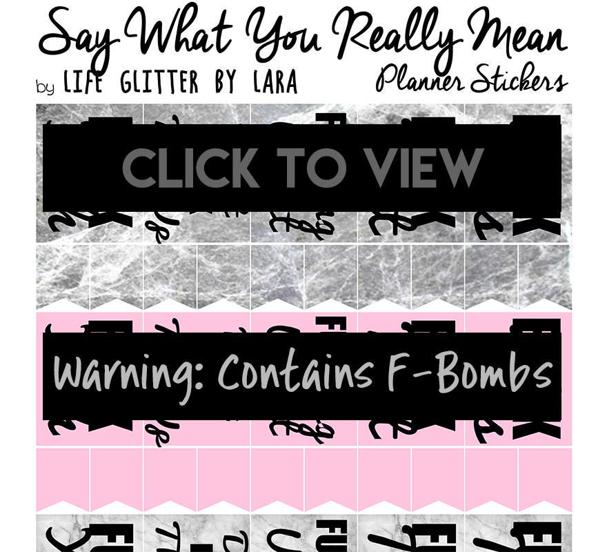 Profanity Planner Sticker : Fuck This Planner Stickers Adult Content ...
