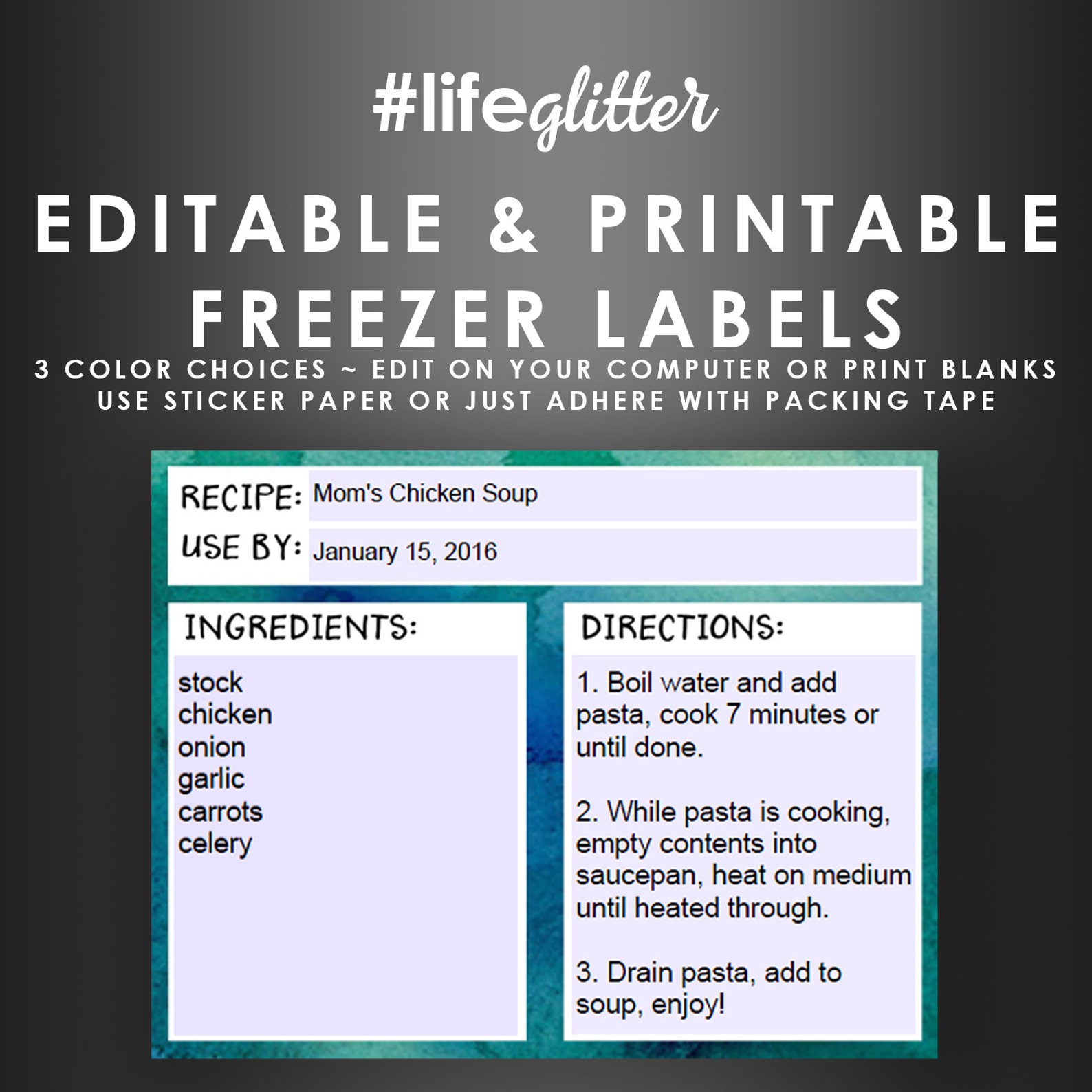 Freezer Bag Labels - Editable Printable Stickers - Monthly Planner ...