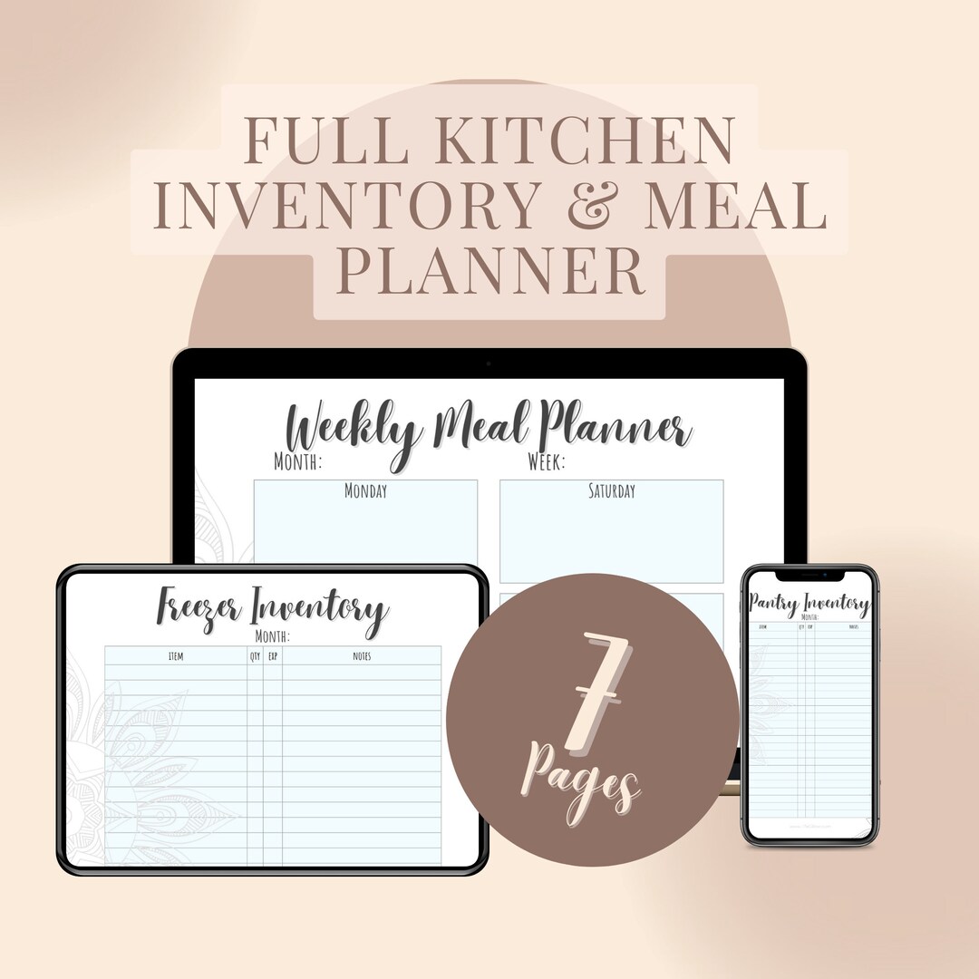 Kitchen Organization - Meal Plan, Kitchen Inventory - Organization ...