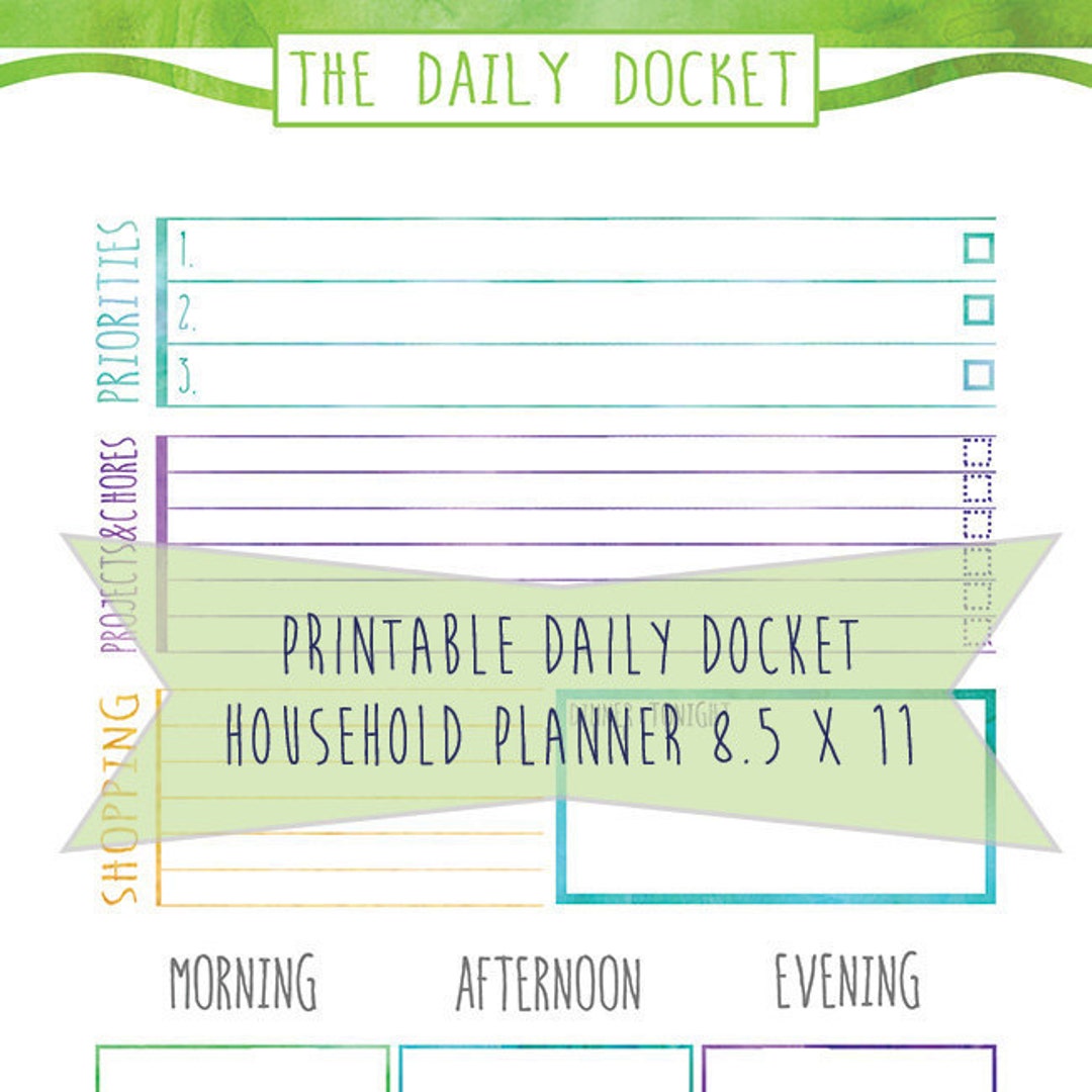 Printable Daily Docket - Planner Pages - to Do List - Organizer Page ...