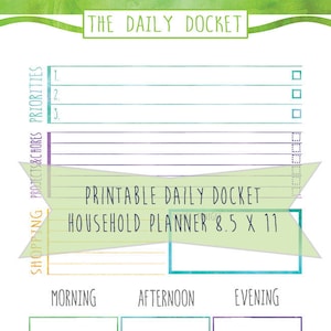 Printable Daily Docket - Planner Pages - to Do List - Organizer Page ...