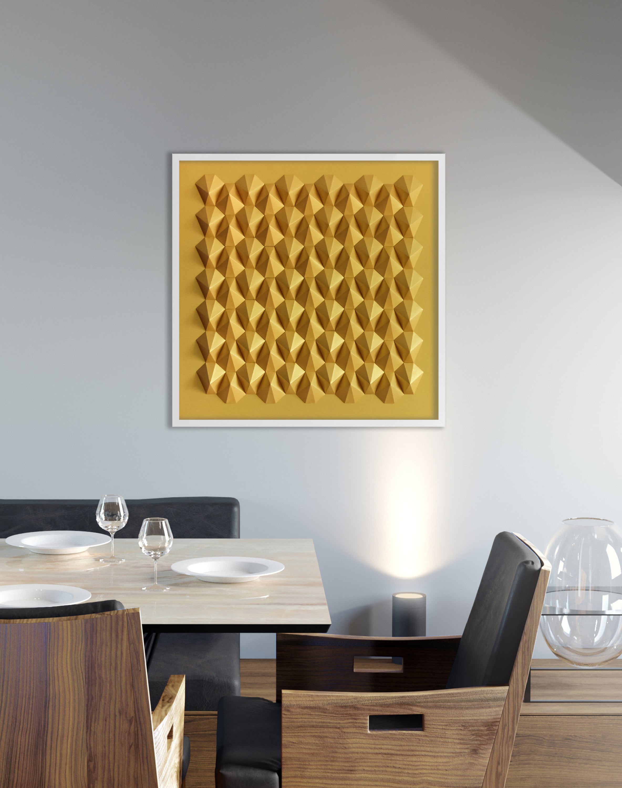 Golden Wall Sculpture Interlocking Paper - Etsy