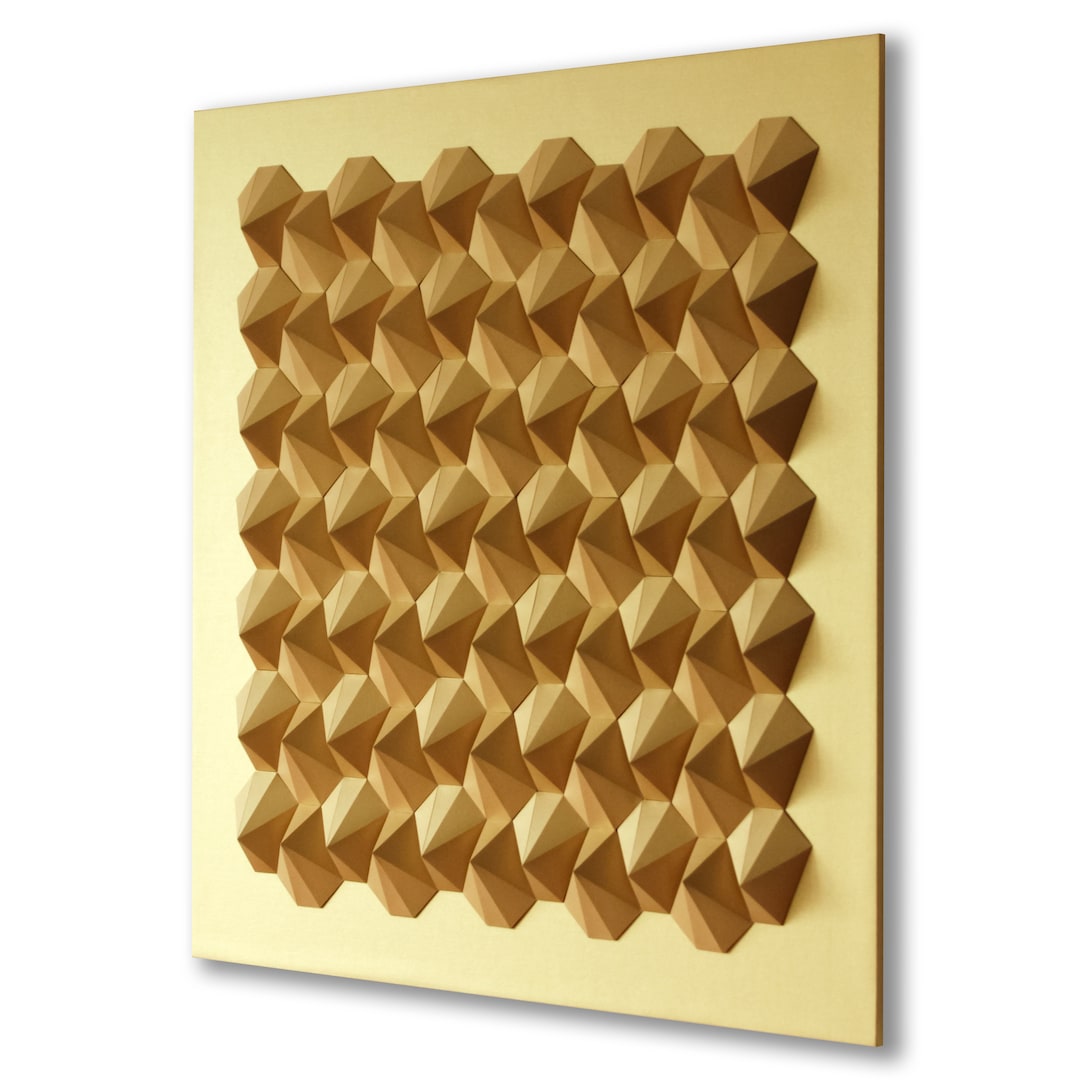 Golden Wall Sculpture Interlocking Paper - Etsy