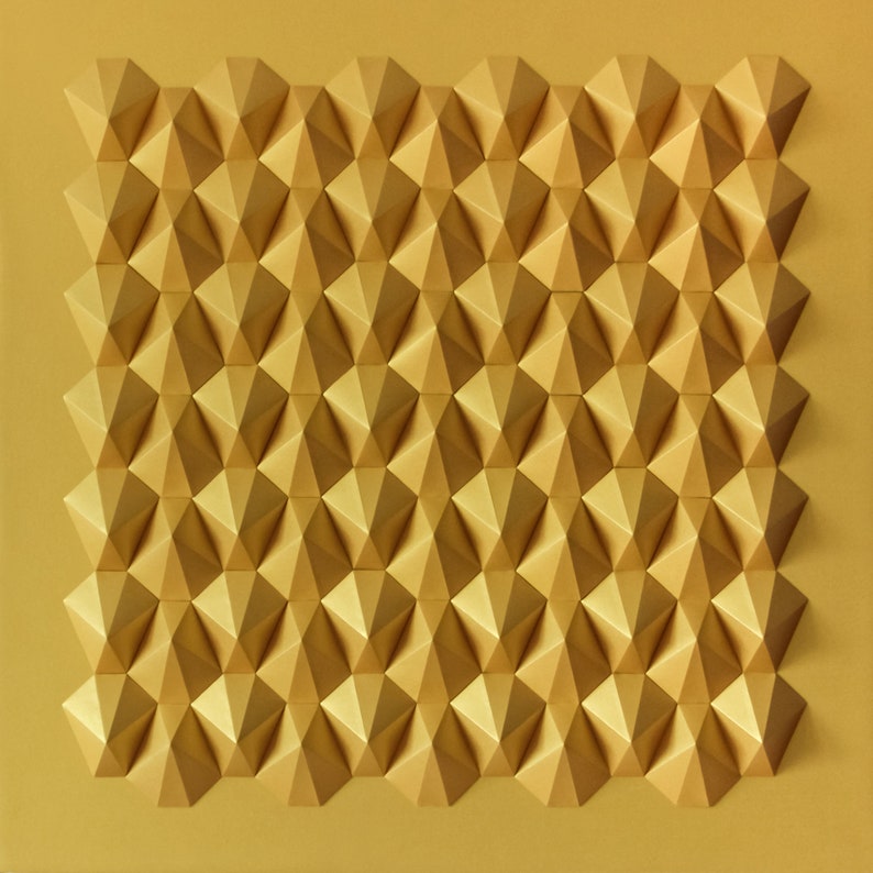 Golden Wall Sculpture Interlocking Paper - Etsy