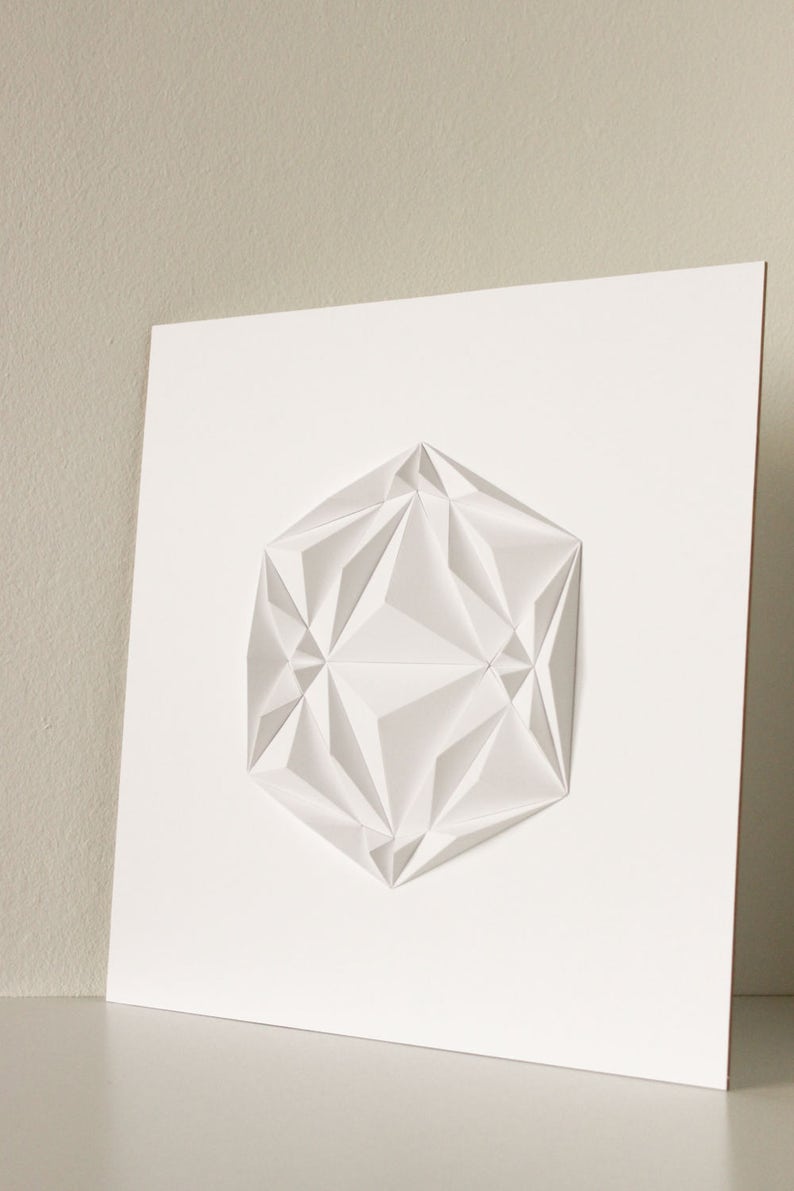 Living Room Art Wall Hanging - Home Office Wall Sculpture - Origami ...