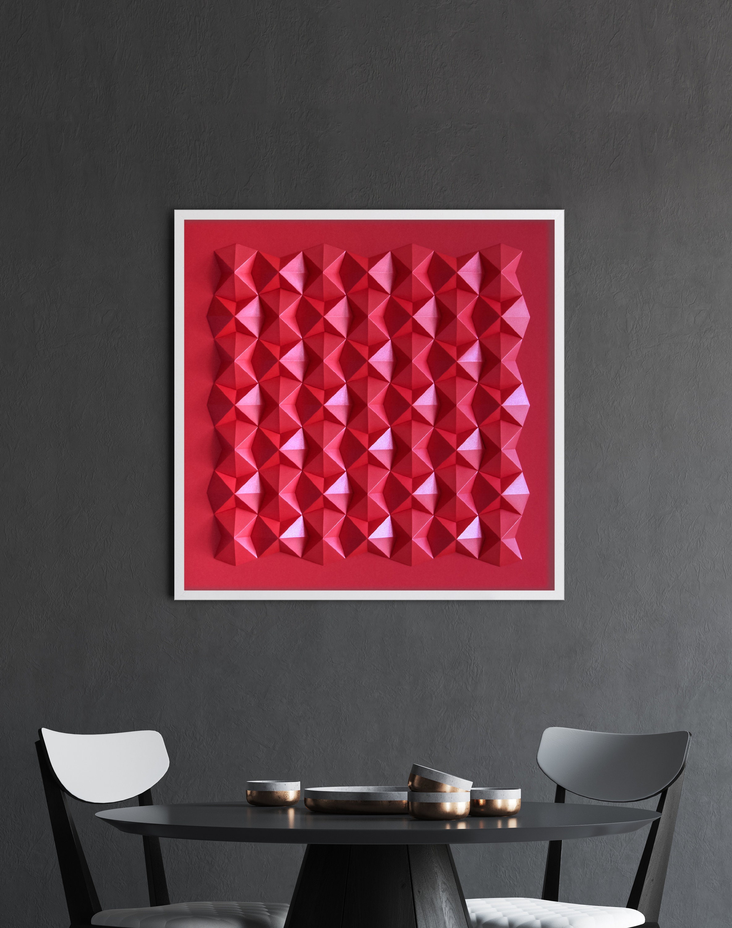 Red Wall Sculpture Interlocking Paper - Etsy