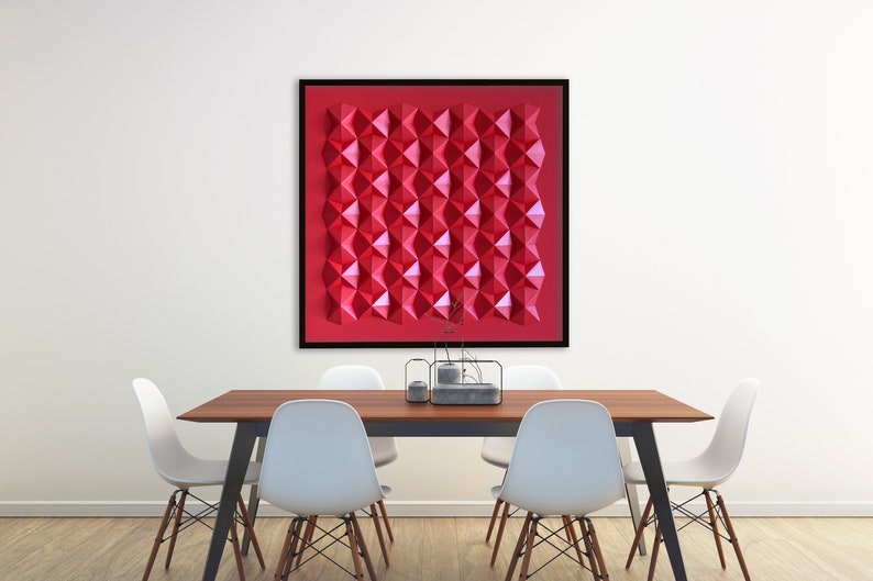 Red Wall Sculpture Interlocking Paper - Etsy