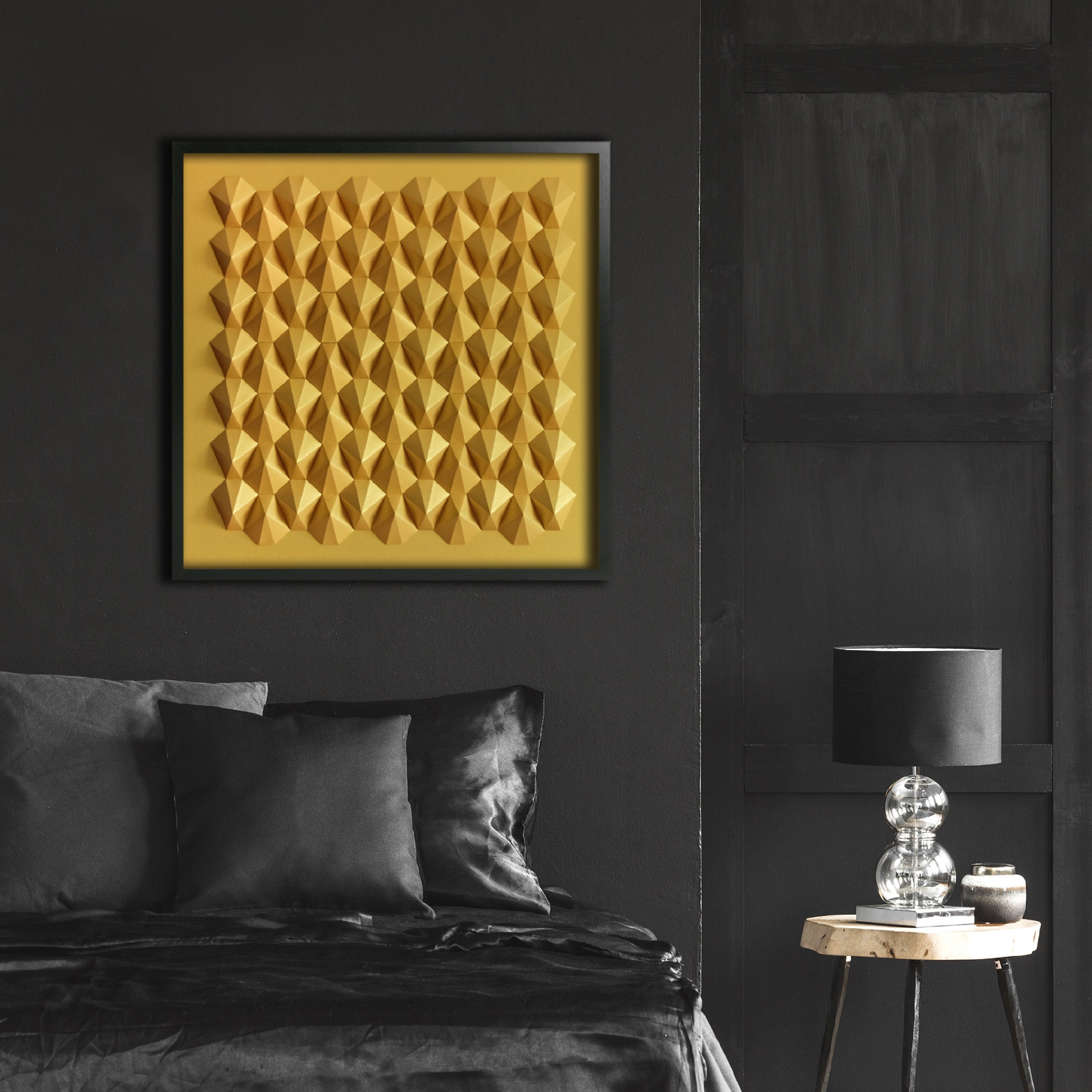Golden Wall Sculpture Interlocking Paper - Etsy