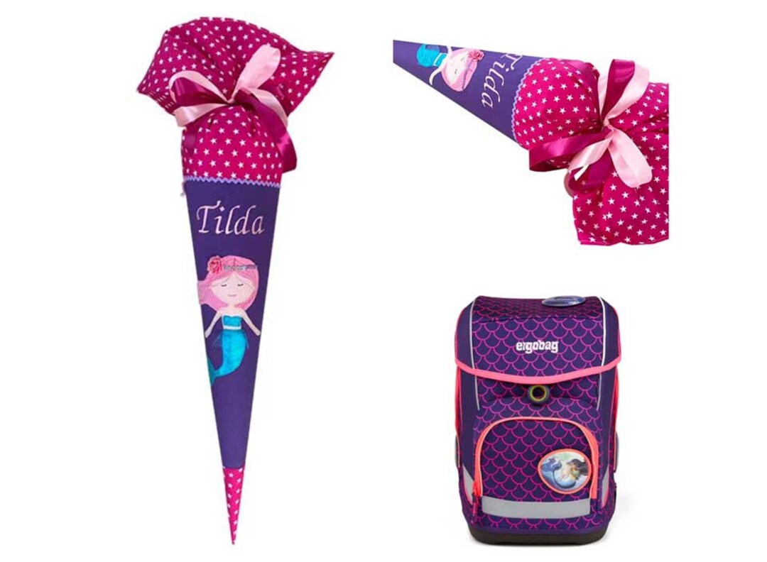 School Cone "mermaid", Personalized Sugar Cone, With Glitter Fin ...