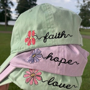 Faith Hope Love Embroidered Baseball Hat Baseball Hat Embroidered Hat ...