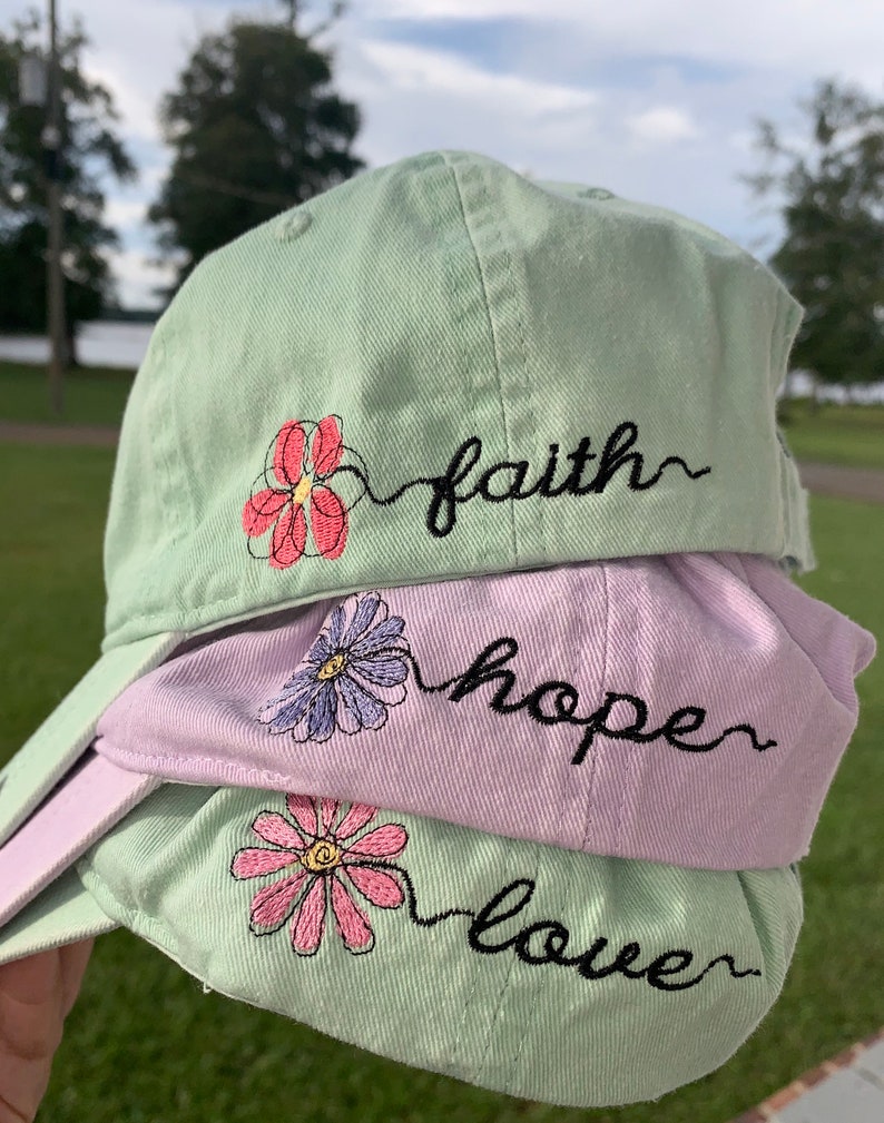 Faith Hope Love Embroidered Baseball Hat Baseball Hat - Etsy