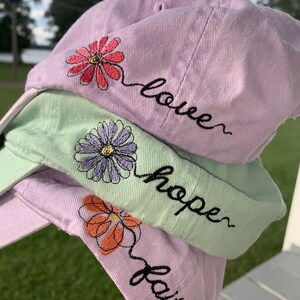 Faith Hope Love Embroidered Baseball Hat Baseball Hat Embroidered Hat ...