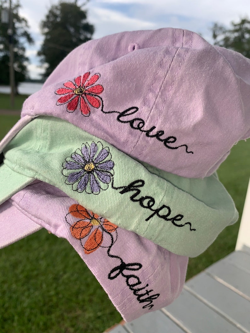 Faith Hope Love Embroidered Baseball Hat Baseball Hat - Etsy