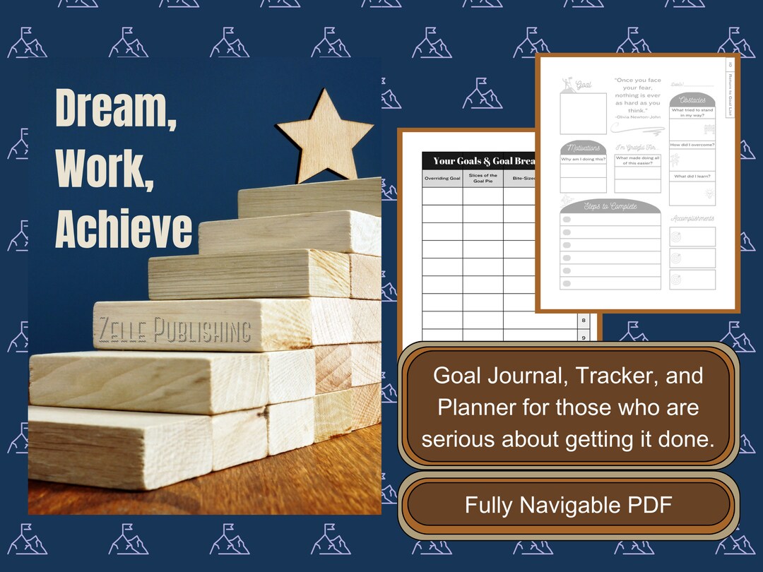 Dream, Work, Achieve - PDF Template for Kindle Scribe and Remarkable - Etsy