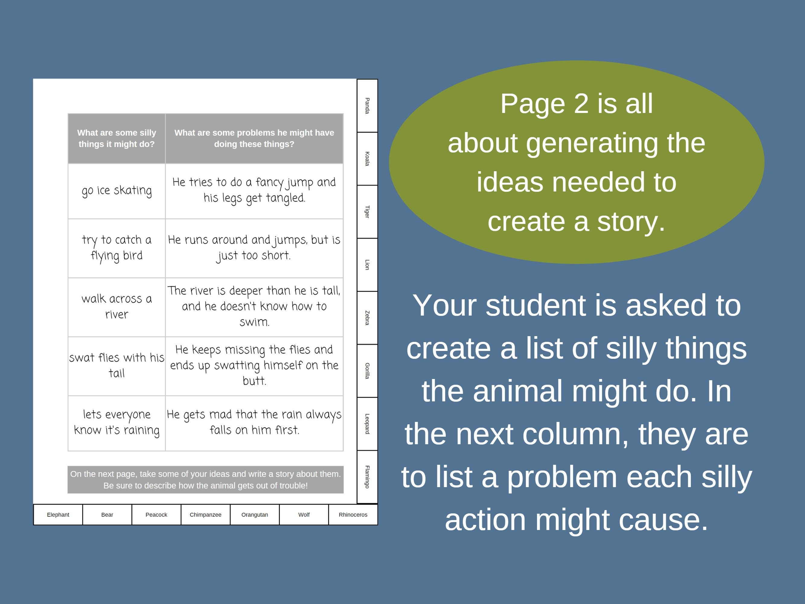 Writing Silly Zoo Animal Stories PDF Template for Kindle Scribe and ...