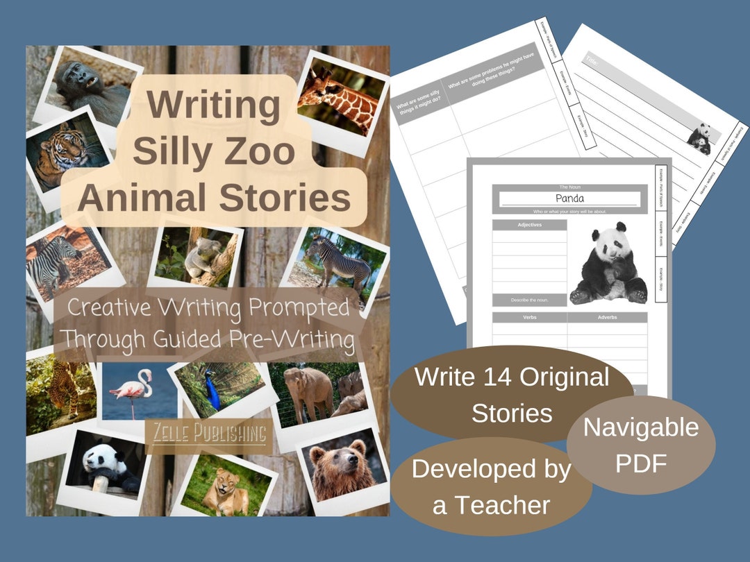 Writing Silly Zoo Animal Stories PDF Template for Kindle Scribe and ...