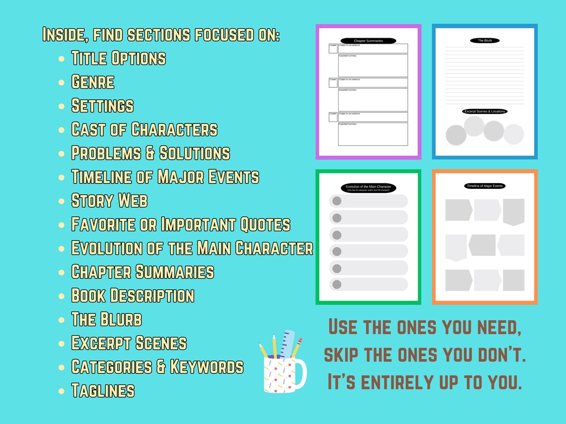 Creative Writing Planner: Fiction PDF Template for Kindle Scribe and ...