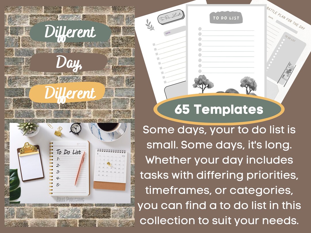 Different Day, Different to Do List PDF Template for Kindle Scribe and ...