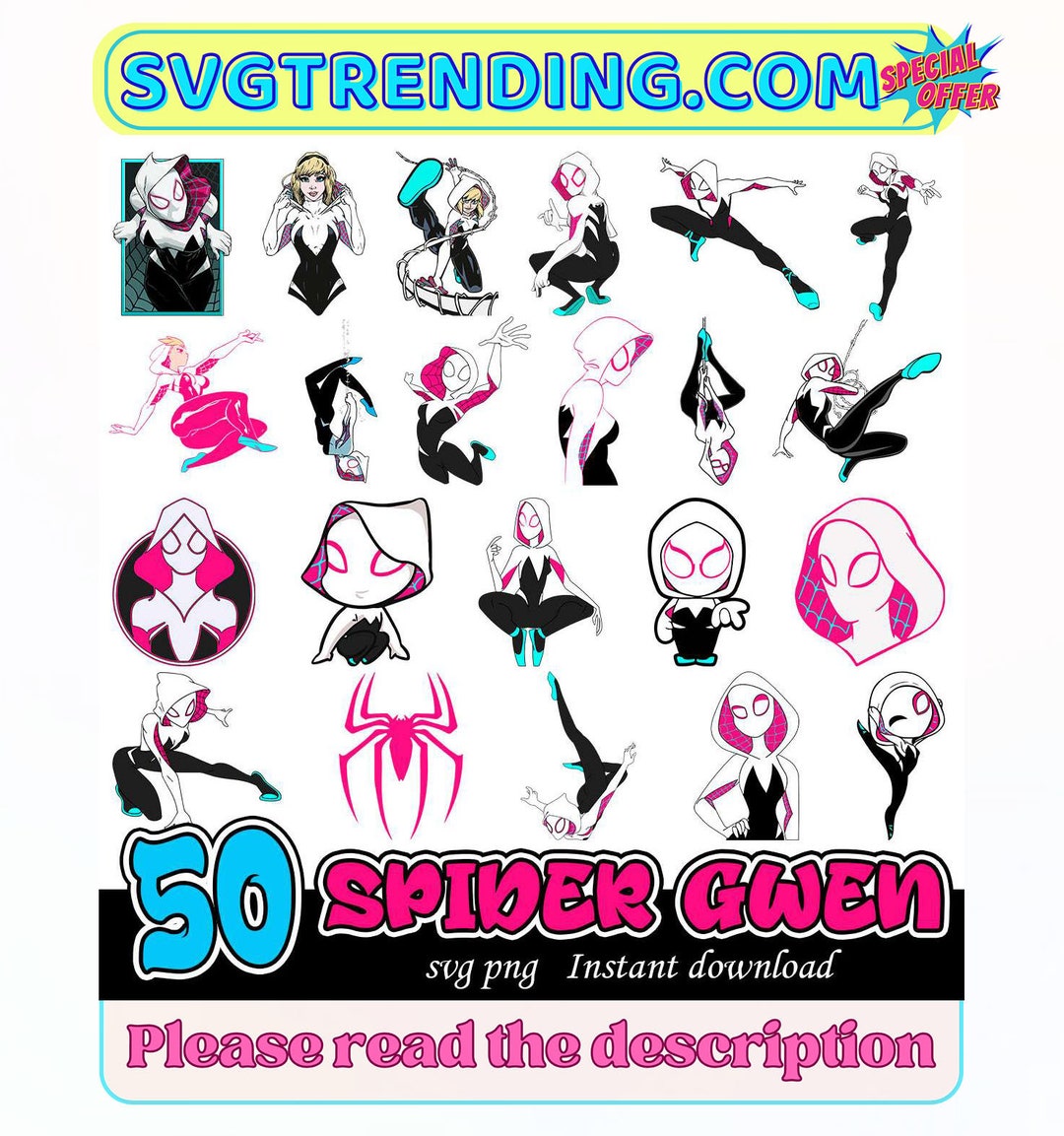 50 Spider Gwen SVG Gwen Verse SVG Spider Gwen Clipart - Etsy Singapore