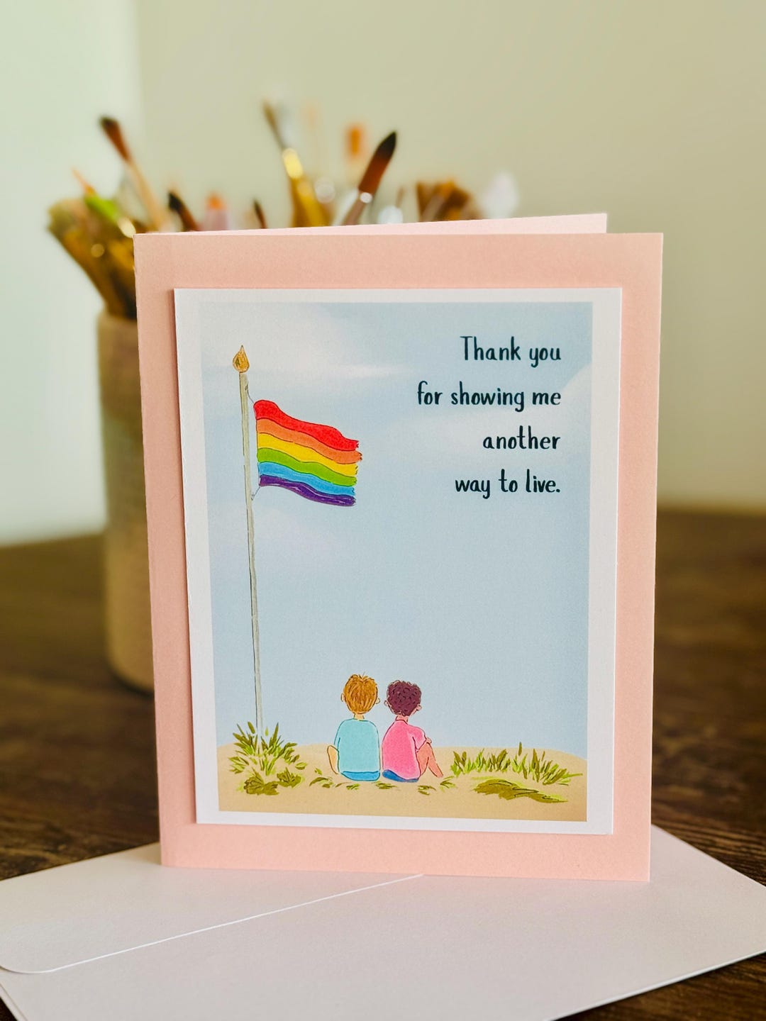 Pride Flag Greeting Card: LGBTQ+ Thank You Card - Etsy