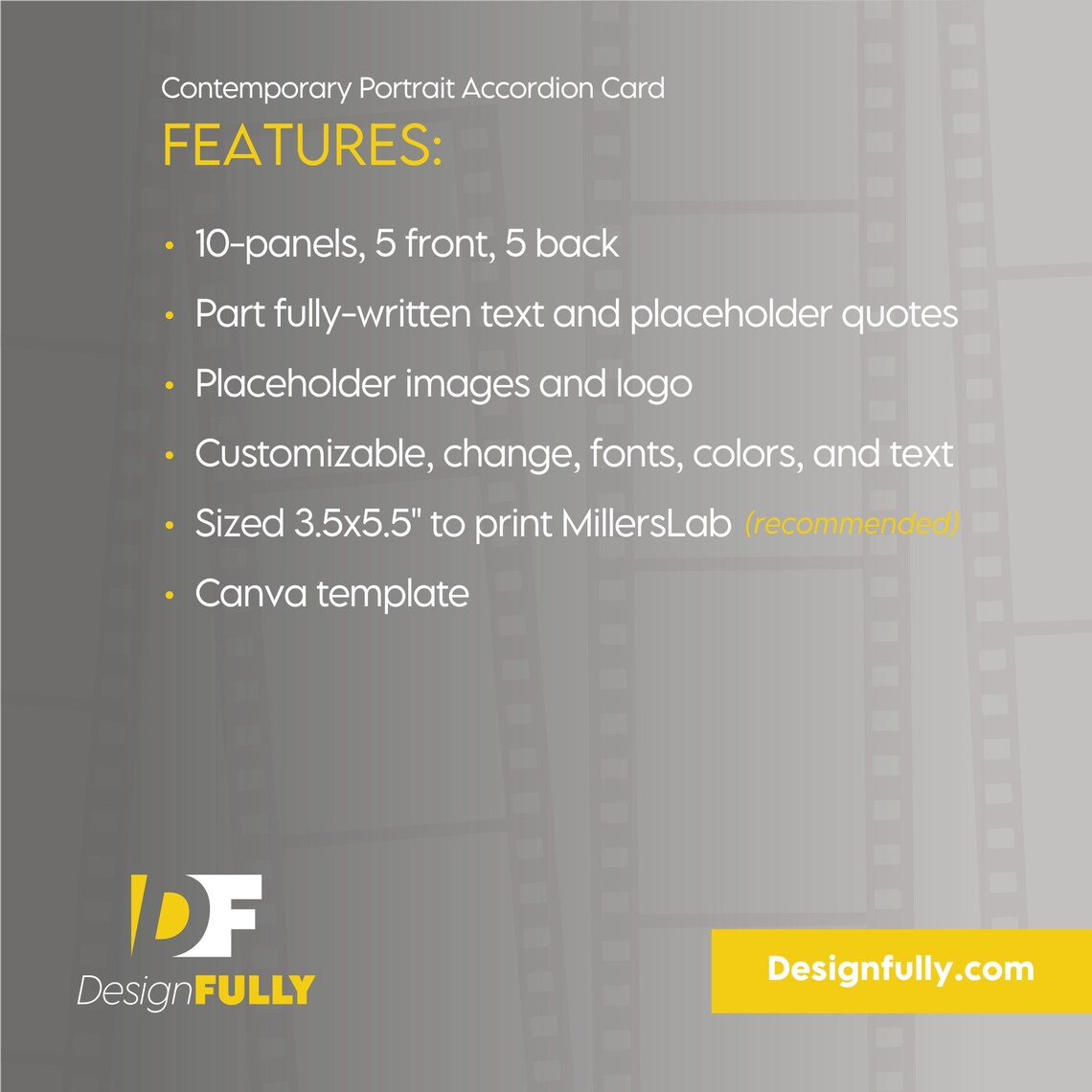 Accordion Card Template for for Canva - Etsy