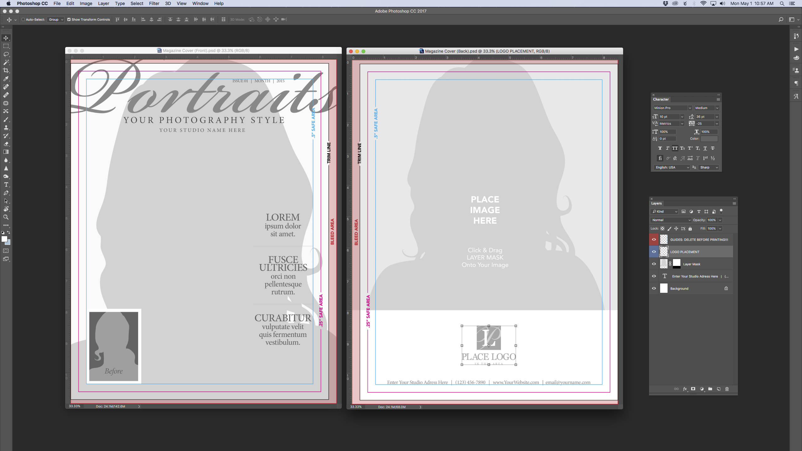 Magazine Covers Front & Back Templates for Photoshop CS6 - Etsy