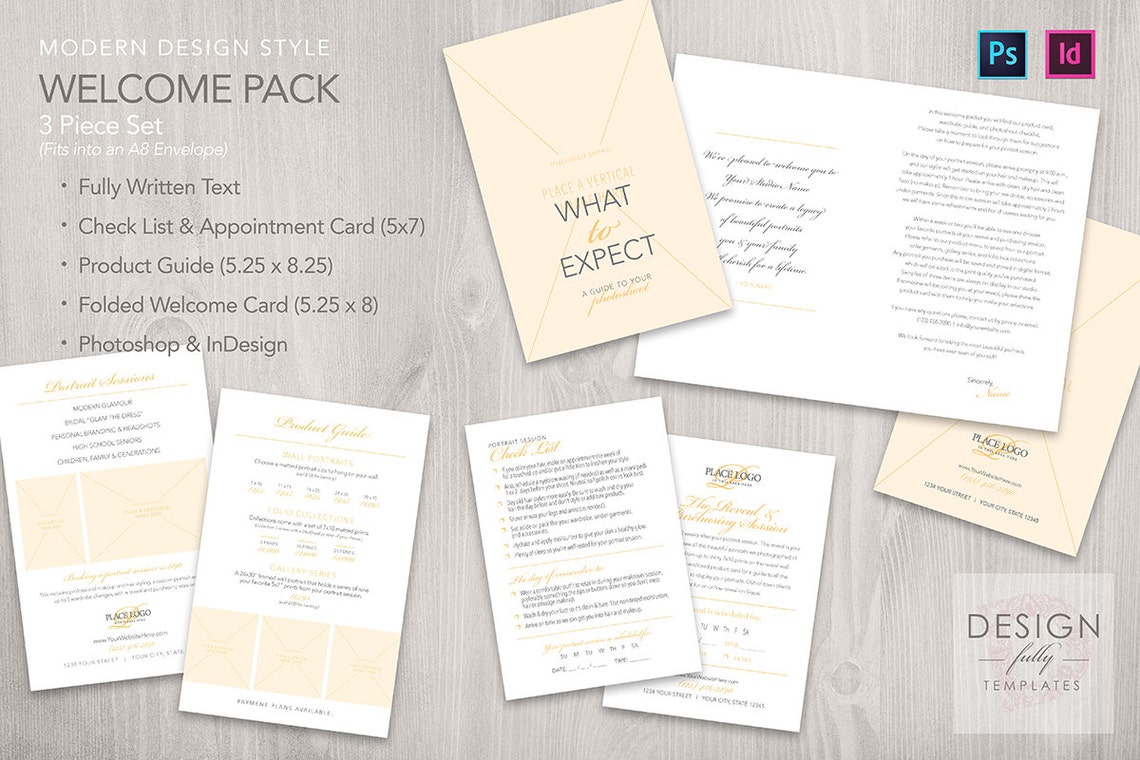 Welcome Pack 3-piece Modern Design Style for PSD & ID - Etsy