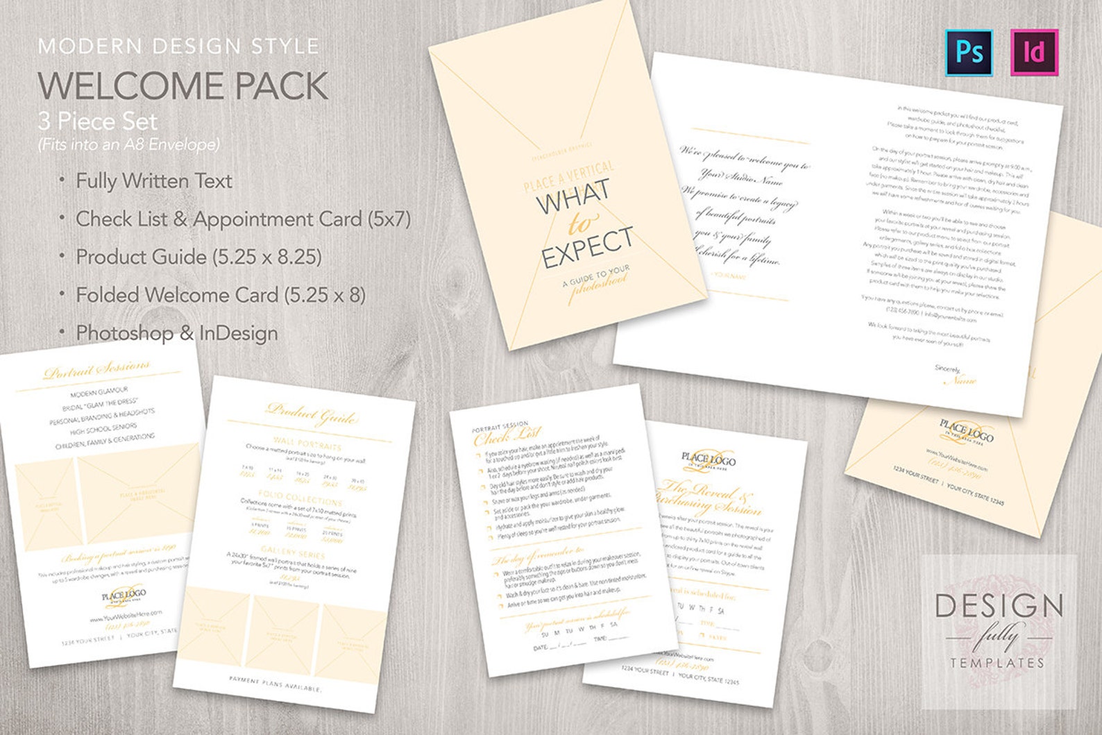 Welcome Pack 3-piece Modern Design Style for PSD & ID - Etsy