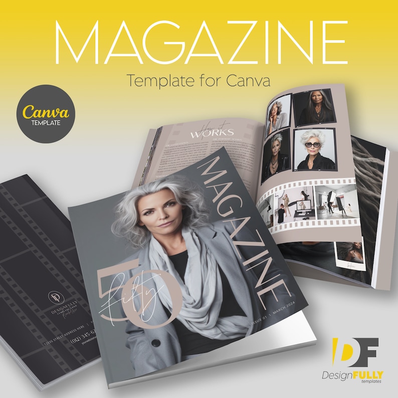 50 / Fifty Magazine Template for Canva - Etsy